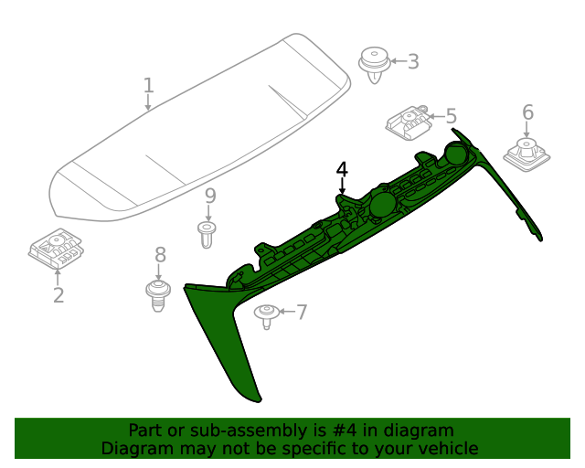 51629447772 - 2019-2024 BMW X5 Spoiler Wing (51-62-9-447-772) | BMW of ...