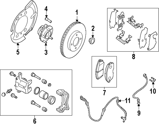 2005-2017 Nissan Disc Brake Anti-Rattle Clip Set 41080-ZB525 | Nissan ...