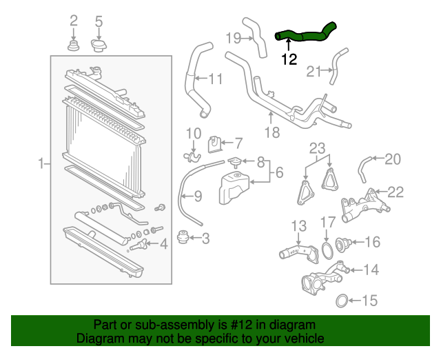 2007-2012 Toyota Upper Hose 16571-0P070 | Toyota Parts Center