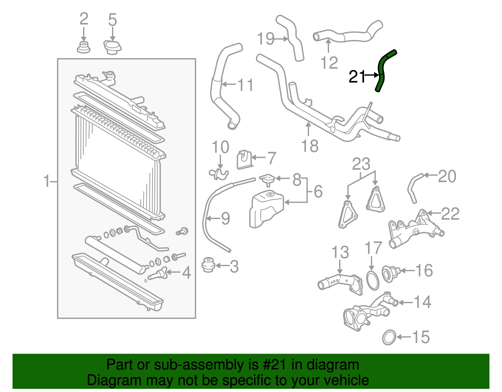 Genuine Toyota Engine Coolant Hose part# 16267-0P020 for 2006-2018 ...