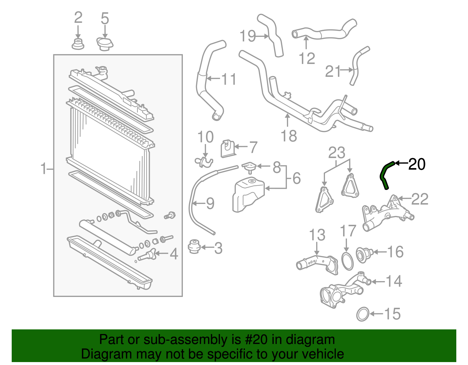 2006-2018 Toyota Engine Coolant Hose 16264-0P031 | Toyota Parts Center
