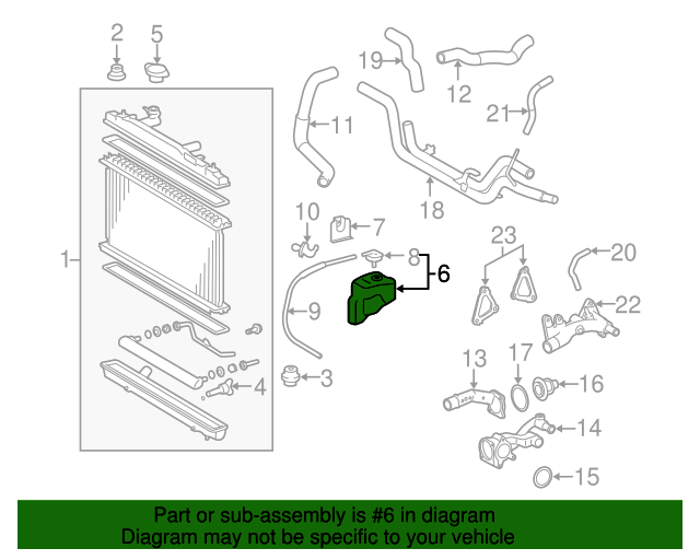 2005-2012 Toyota Avalon Reservoir Assembly 16470-AD010 | OEM Parts Online