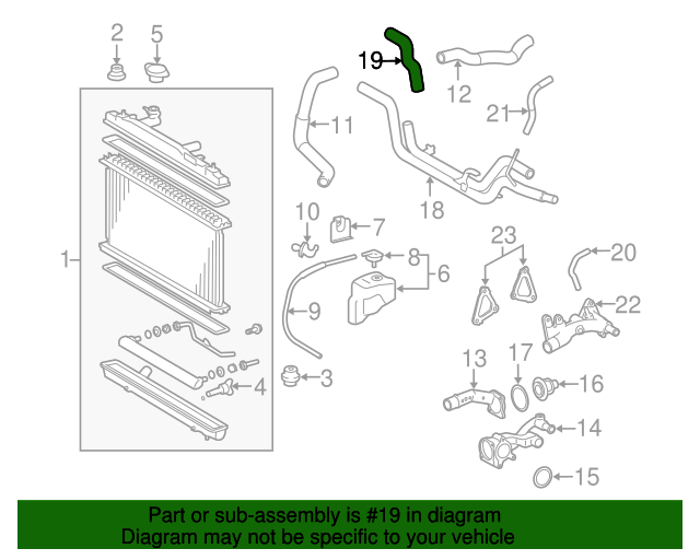2005-2016 Toyota Engine Coolant Hose 16261-31050 | OEM Parts Online
