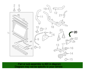 2006-2018 Toyota Engine Coolant Hose 16264-0P031 | Toyota Parts Center