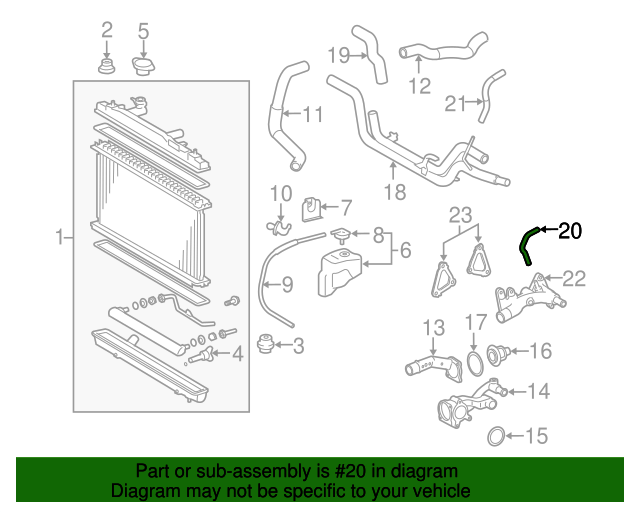 2006-2018 Toyota Engine Coolant Hose 16264-0P031 | Toyota Parts Center