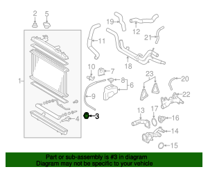 1997-2018 Toyota Radiator Assembly Lower Insulator 16535-0A050 | Toyota ...