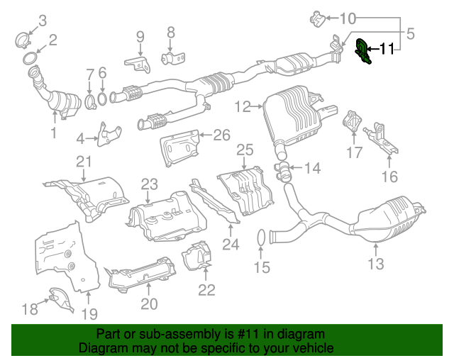 205-492-26-00 - Muffler & Pipe Bracket 2019-2021 Mercedes-Benz C 43 AMG ...