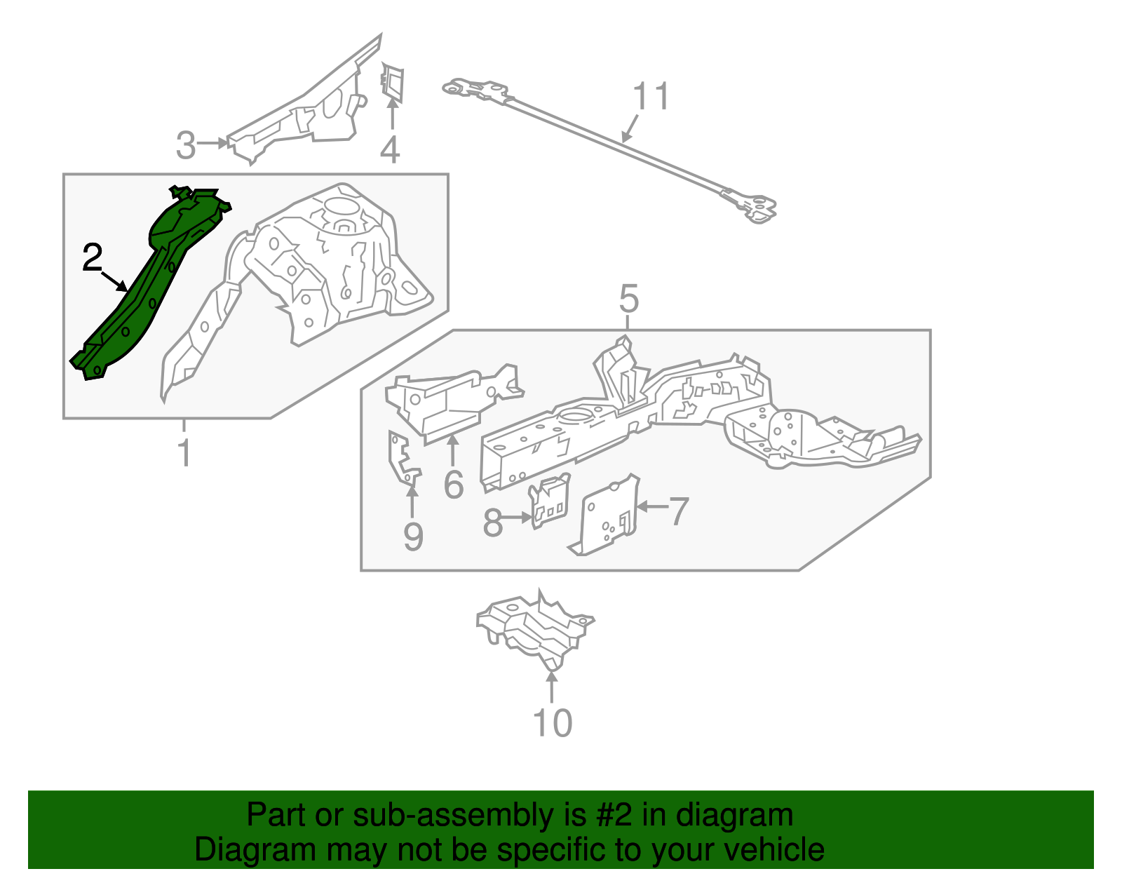 04674-T3L-A00ZZ - Fender Rail 2013-2015 Honda Accord | Honda Parts Online