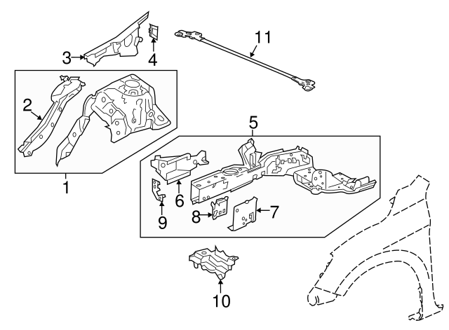2013-2017 Honda Accord Reinforced Bracket 60835-T2A-A00ZZ | hondapartswd