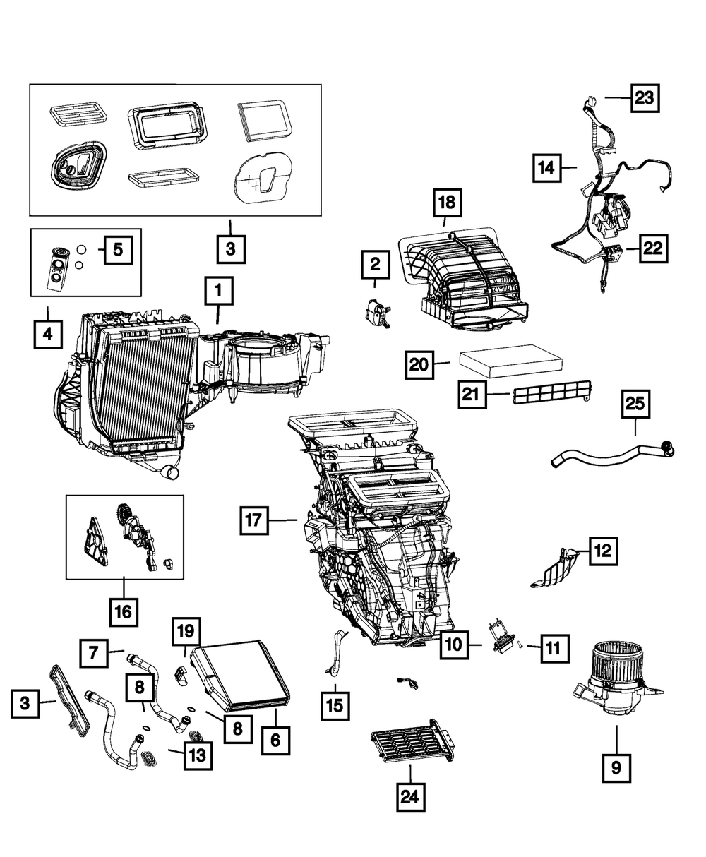2014-2018 Fiat 500L Air Conditioning Evaporator 68350550AA | Mopar eStore