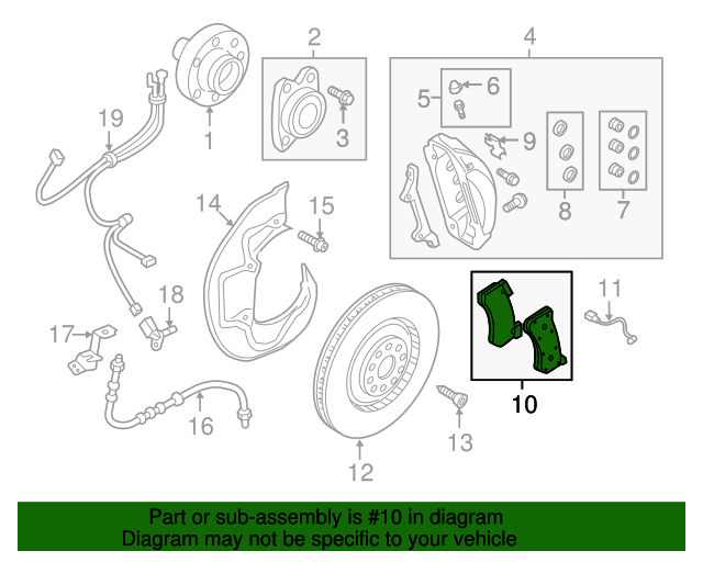 4H0-698-151-S - Brake Lining 2012-2018 Audi | Audi OEM Parts