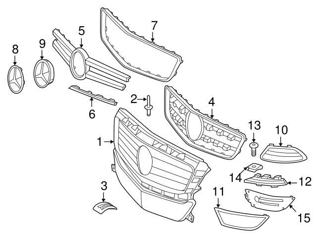 2012-2014 Mercedes-Benz Outer Grille 218-885-01-53 | MB OEM Parts