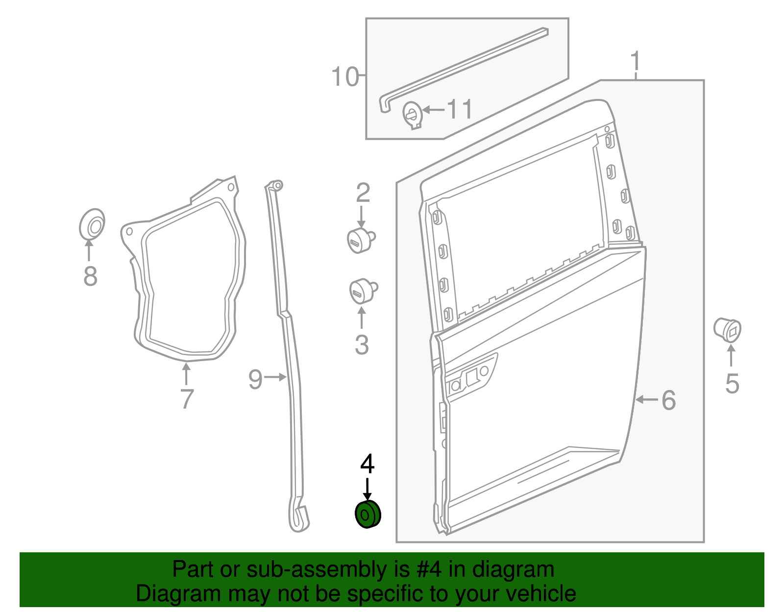 72519-TK8-A00 - Sliding Door Bumper Stop 2011-2017 Honda Odyssey ...