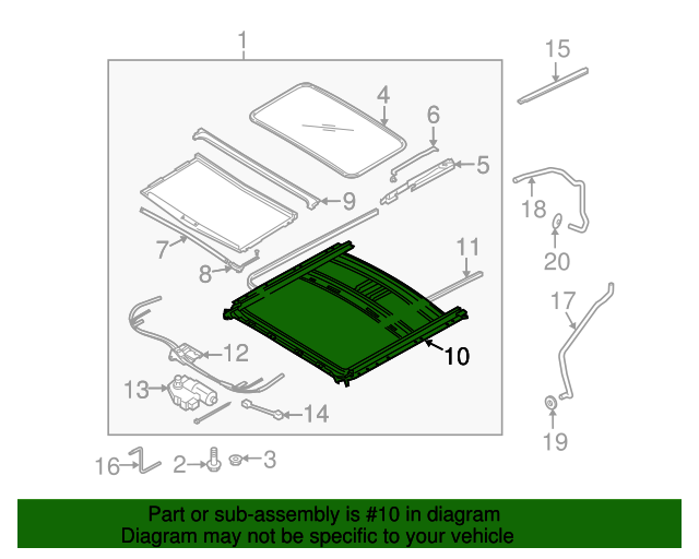 81620-3F000 - Sunroof Frame 2007-2009 Kia Amanti | Kia.Parts Store