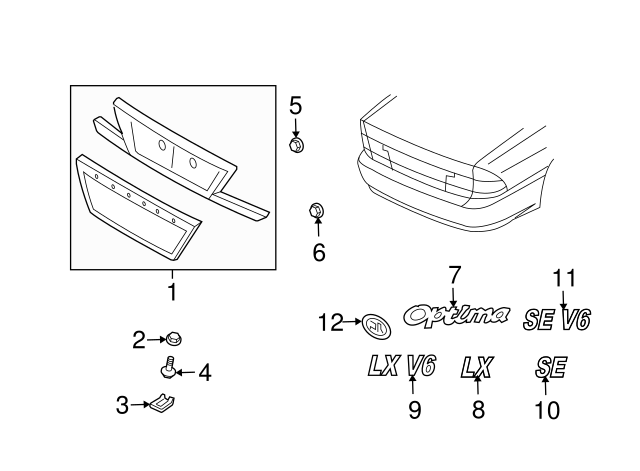 86310-3C000 - Nameplate 2001-2006 Kia Optima | Kia.Parts Store