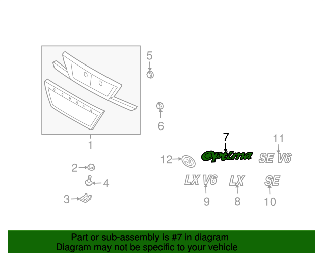86310-3C000 - Nameplate 2001-2006 Kia Optima | Kia.Parts Store