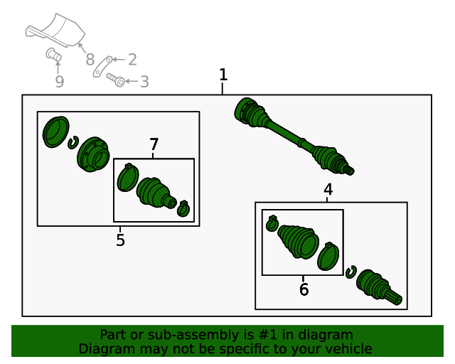2008-2019 Audi Axle Assembly 3Q0-407-271 | Audi USA Parts