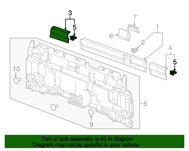 23455506 - Cocoa Passenger Side Rear Window Side Garnish Molding 2015 ...