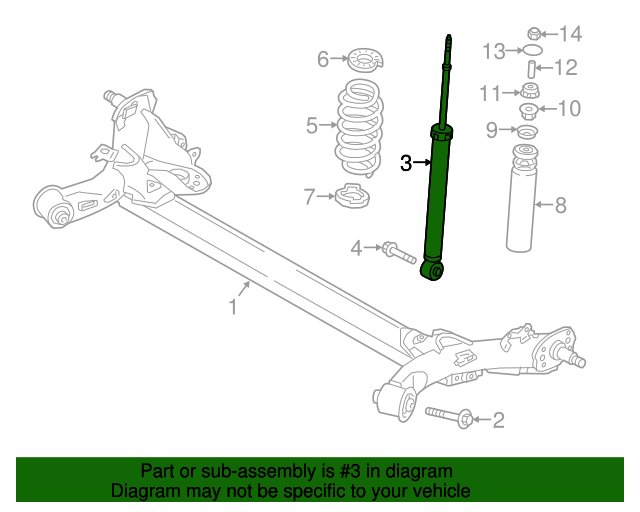 4162A415 - Shock Absorber 2017-2024 Mitsubishi Mirage G4 | Mitsubishi ...