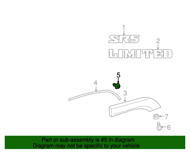 75495-35010 - Body Side Molding Clip 2003-2024 Toyota | Longo Toyota Parts