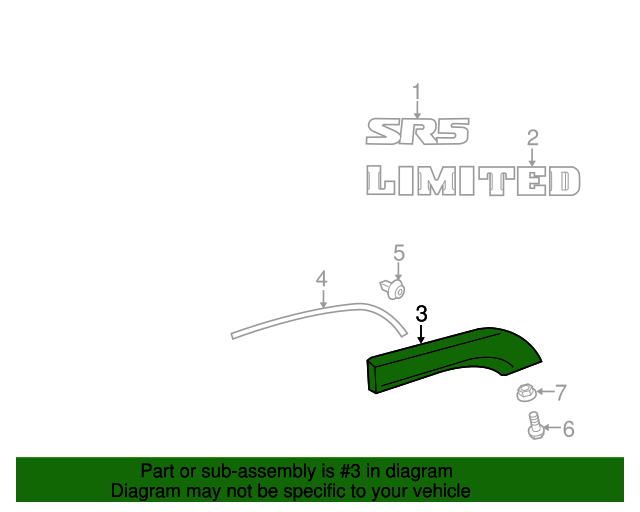 2010-2024 Toyota 4Runner Fender Flare (Right, Rear) 75653-35901 ...