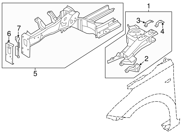 2011-2016 Hyundai Frame Stiffener 64635-3X000 | OEM Parts Quick