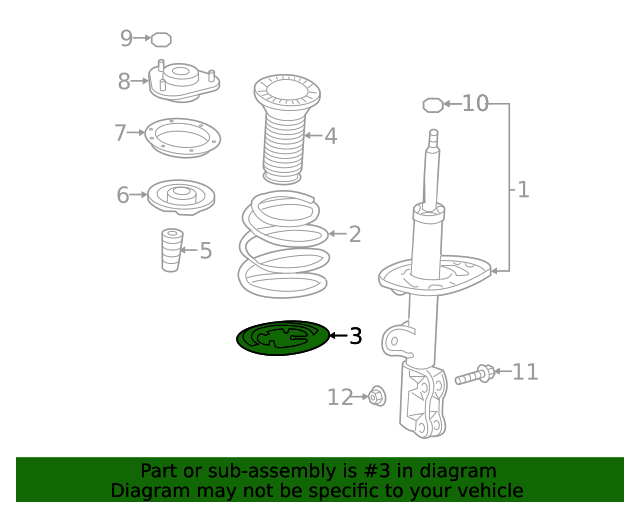 2018-2023 Toyota Coil Spring Insulator 48158-06260 | Toyota Parts Center