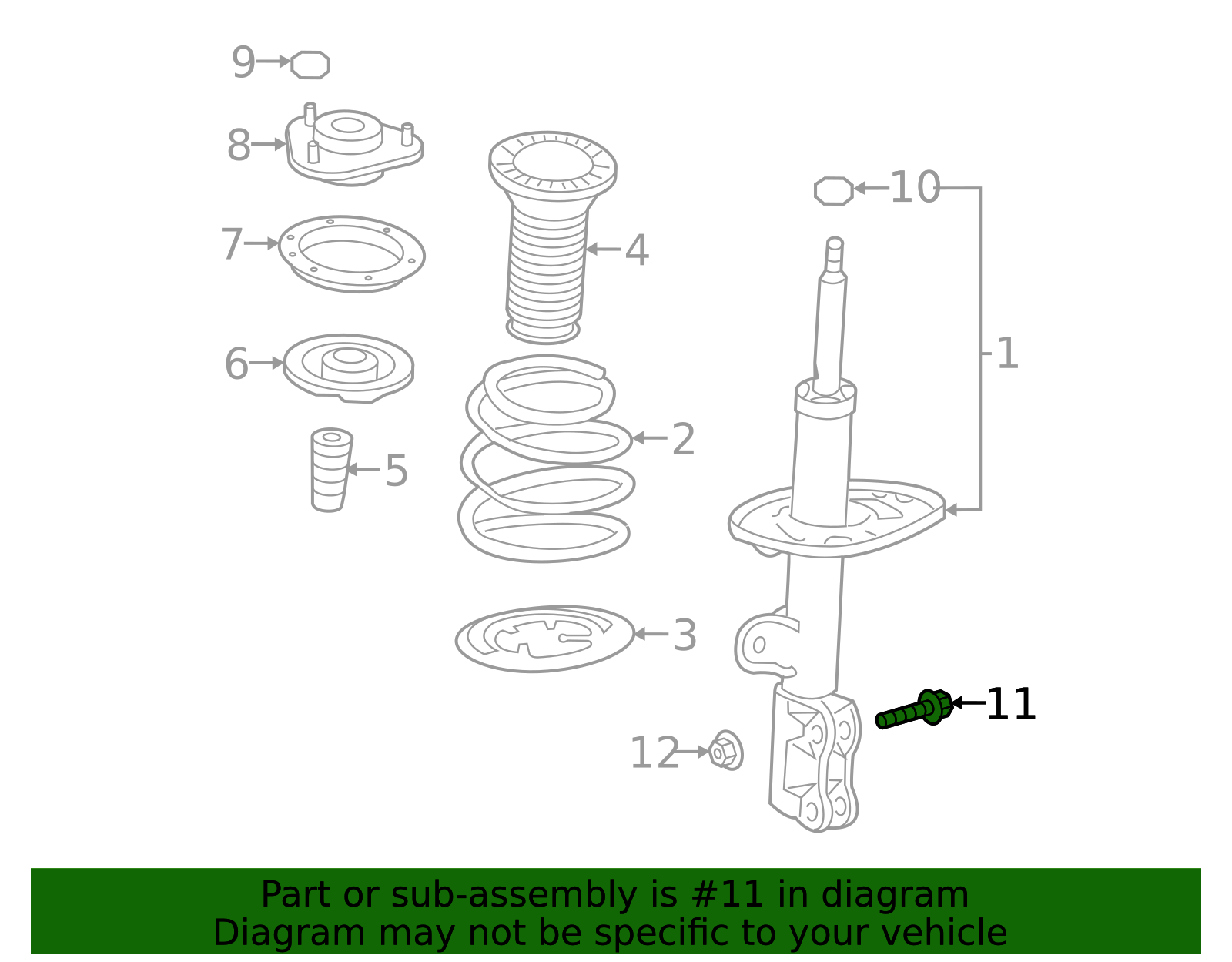 2007-2025 Toyota Strut Mount Bolt 90105-17014 | Toyota Parts Center