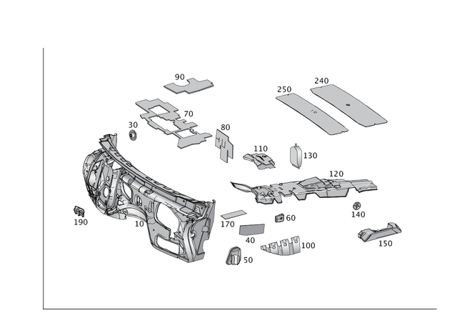 166-682-78-00 - Dampening, Firewall 2012-2019 Mercedes-Benz | Mercedes ...