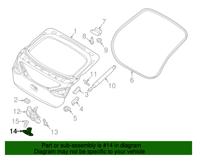 2016-2023 Hyundai Liftgate Lock Striker Plate 81210-C5000 ...