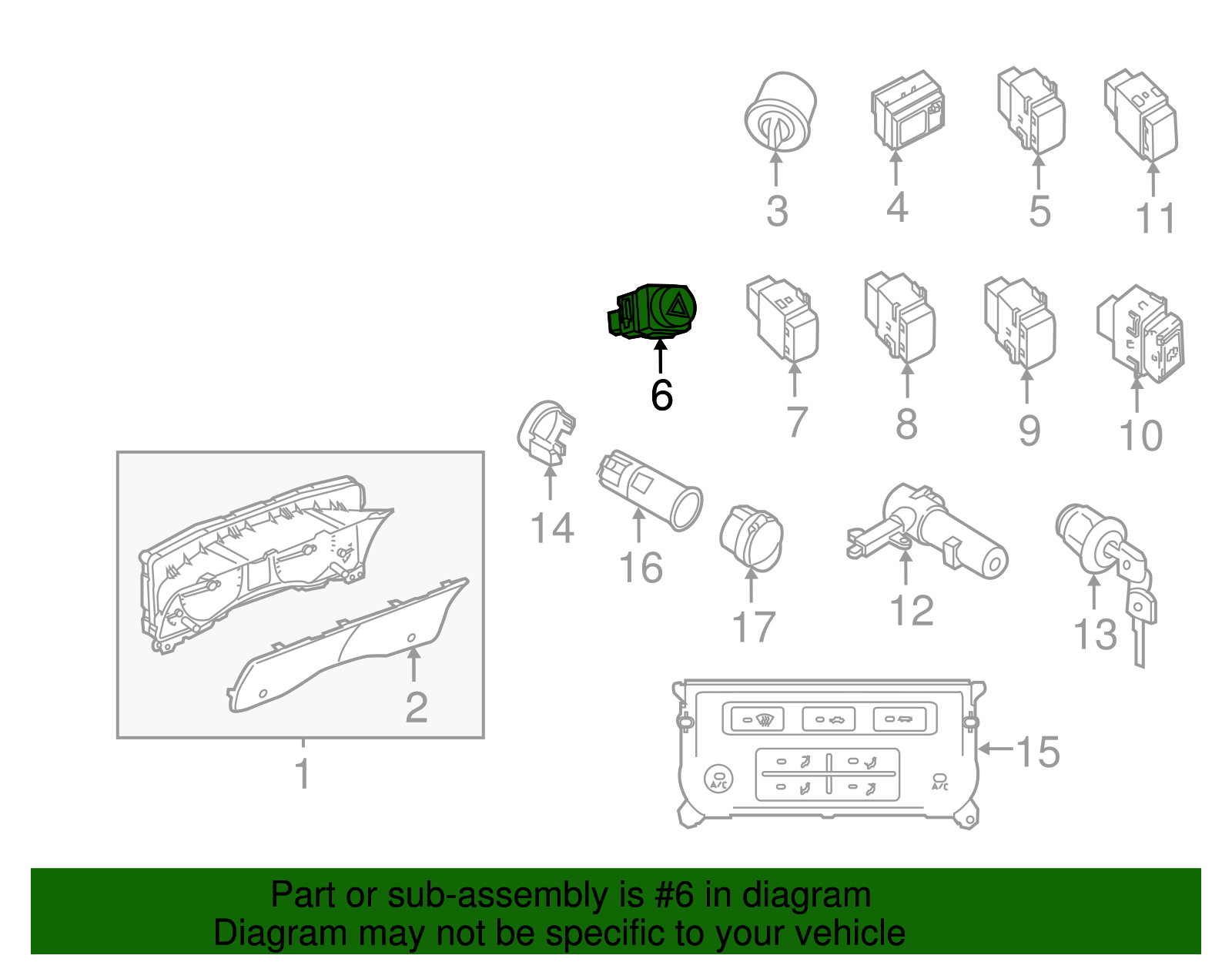 2005-2021 Nissan Hazard Switch 25290-EA000 | CMA's Colonial Nissan