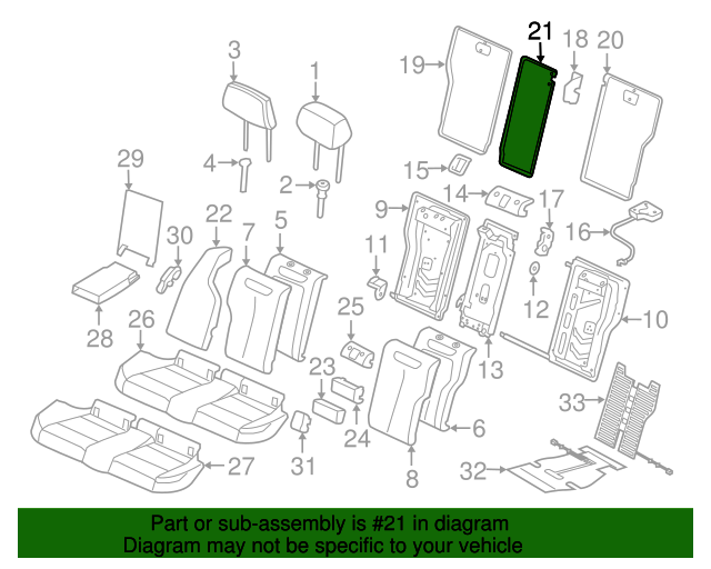 52-20-7-274-606 - Trim for backrest, center 2012-2021 BMW | AutoNation ...