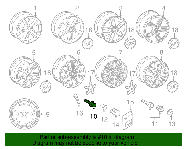 2001-2023 Audi Wheel Bolt WHT-002-438 | OEM Parts Online