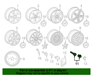 2004-2024 Audi Wheel Bolt 4F0-698-139-B-801 | Audi USA Parts