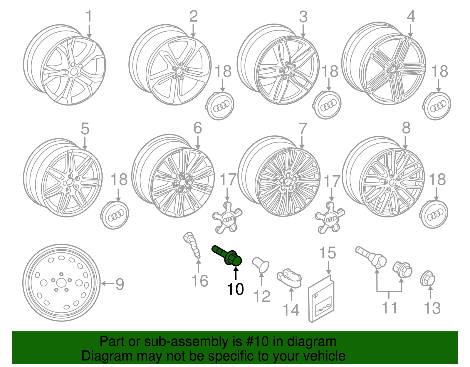 2001-2025 Audi Wheel Bolt WHT-002-438 | Audi OEM Parts Online