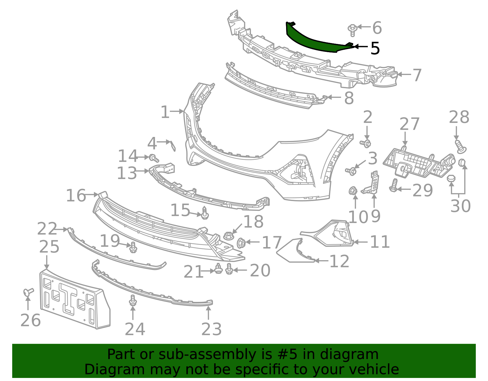 2020-2023 Buick Encore GX Primed Front Bumper Fascia Upper Molding ...