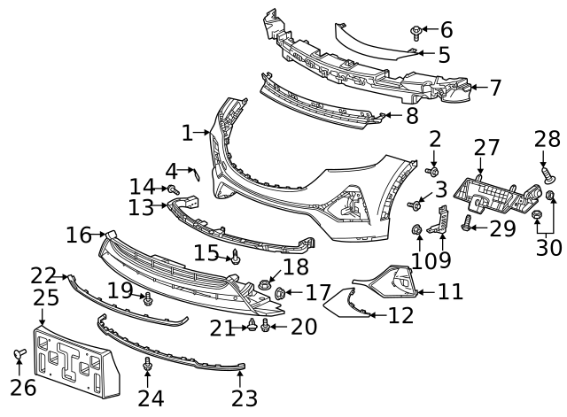 Genuine OEM Front Bumper Fascia Lower Molding Part# 42790114 Fits 2022 ...