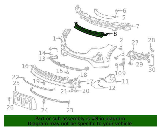 42621355 - Front Bumper Fascia Upper Molding 2020-2023 Buick Encore GX ...