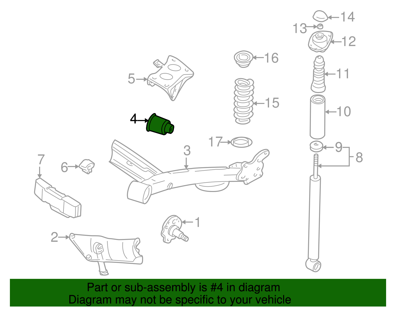 6R0-501-541-A - Axle Beam Rubber Mount - 1998-2010 Volkswagen | World ...