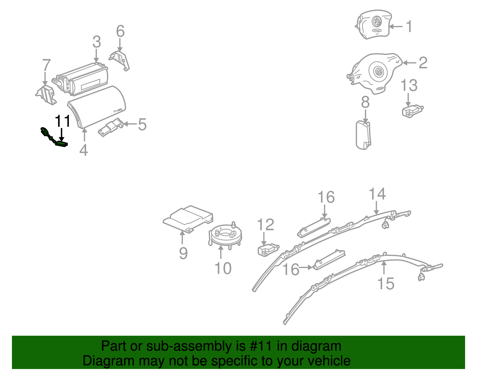 1998-2010 Volkswagen Wire Harness 1J0-971-582 | Retail Performance Auto ...