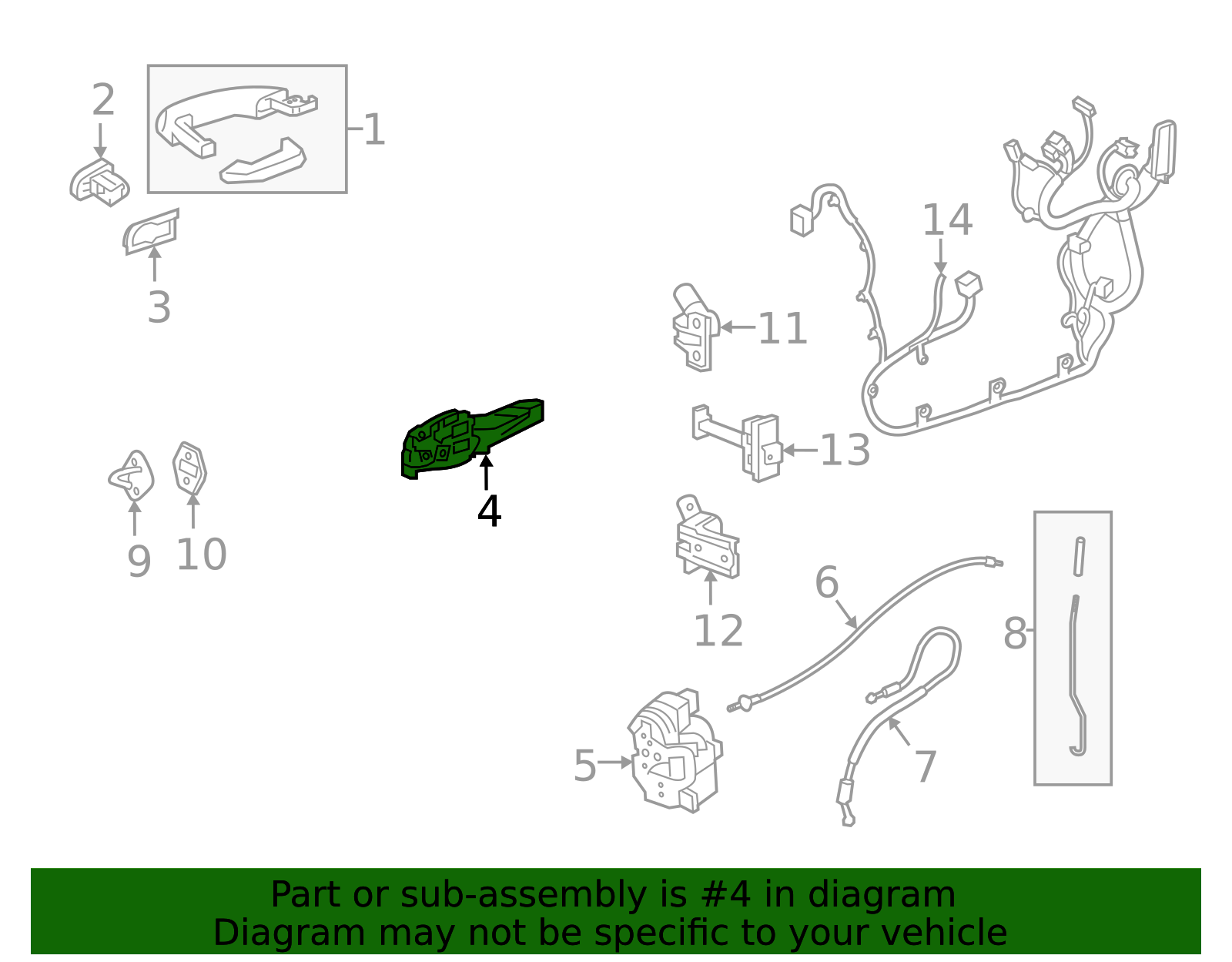 2017-2024 GM Front Passenger Side Door Outside Handle Bracket 13512735 ...