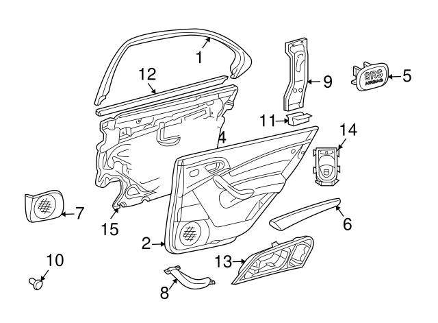 2001-2018 Mercedes-Benz Lock Knob Guide 201-992-12-05-9051 | MB OEM Parts