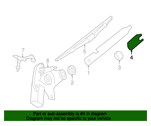 2006-2019 Mercedes-Benz Back Glass Wiper Arm Cover 000-998-29-21-64 ...