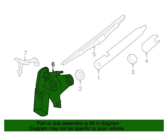 2518200042 - Back Glass Wiper Motor 2006-2020 Mercedes-Benz ...