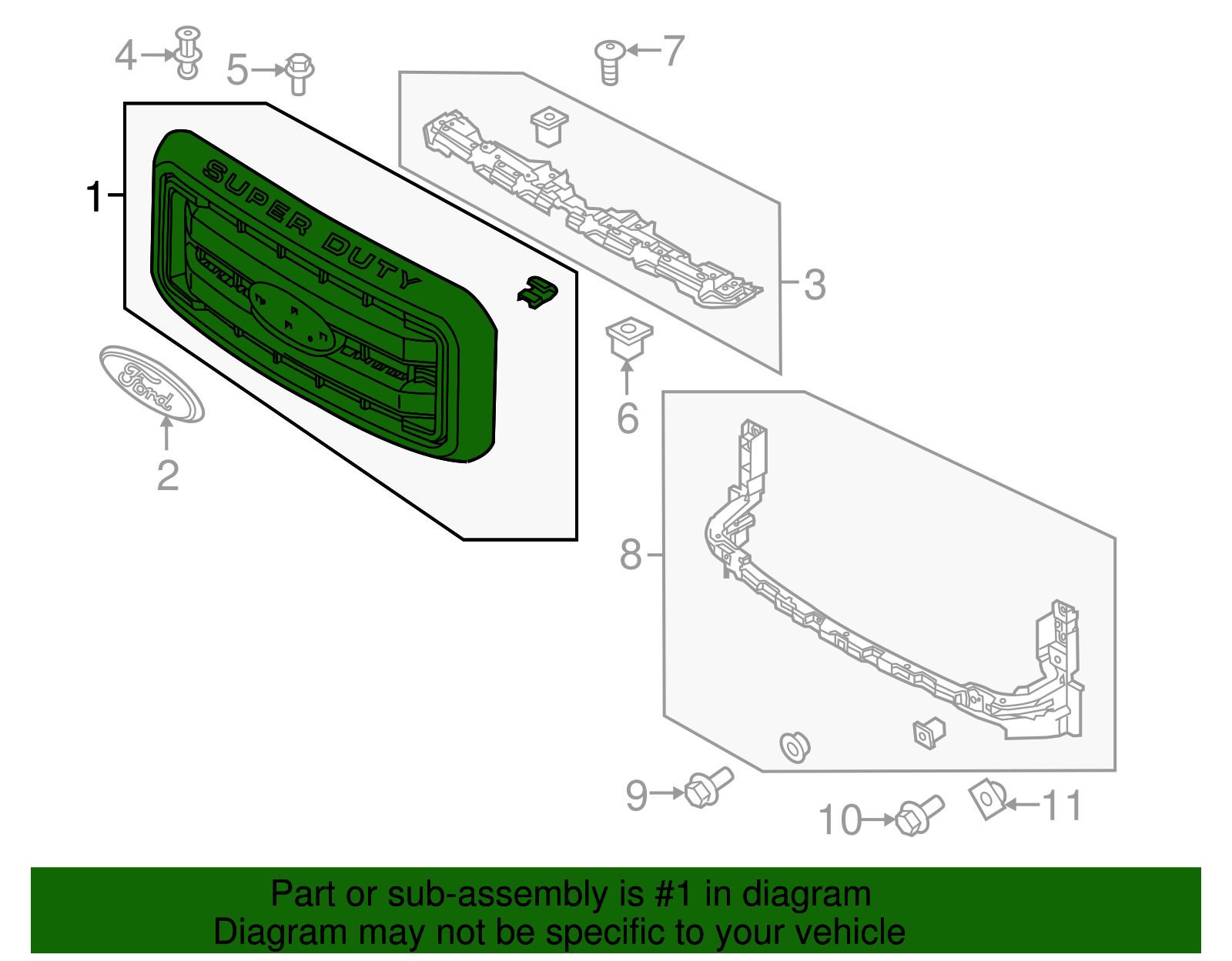 BC3Z-8200-G - Grille 2011-2016 Ford | Ford Parts Direct
