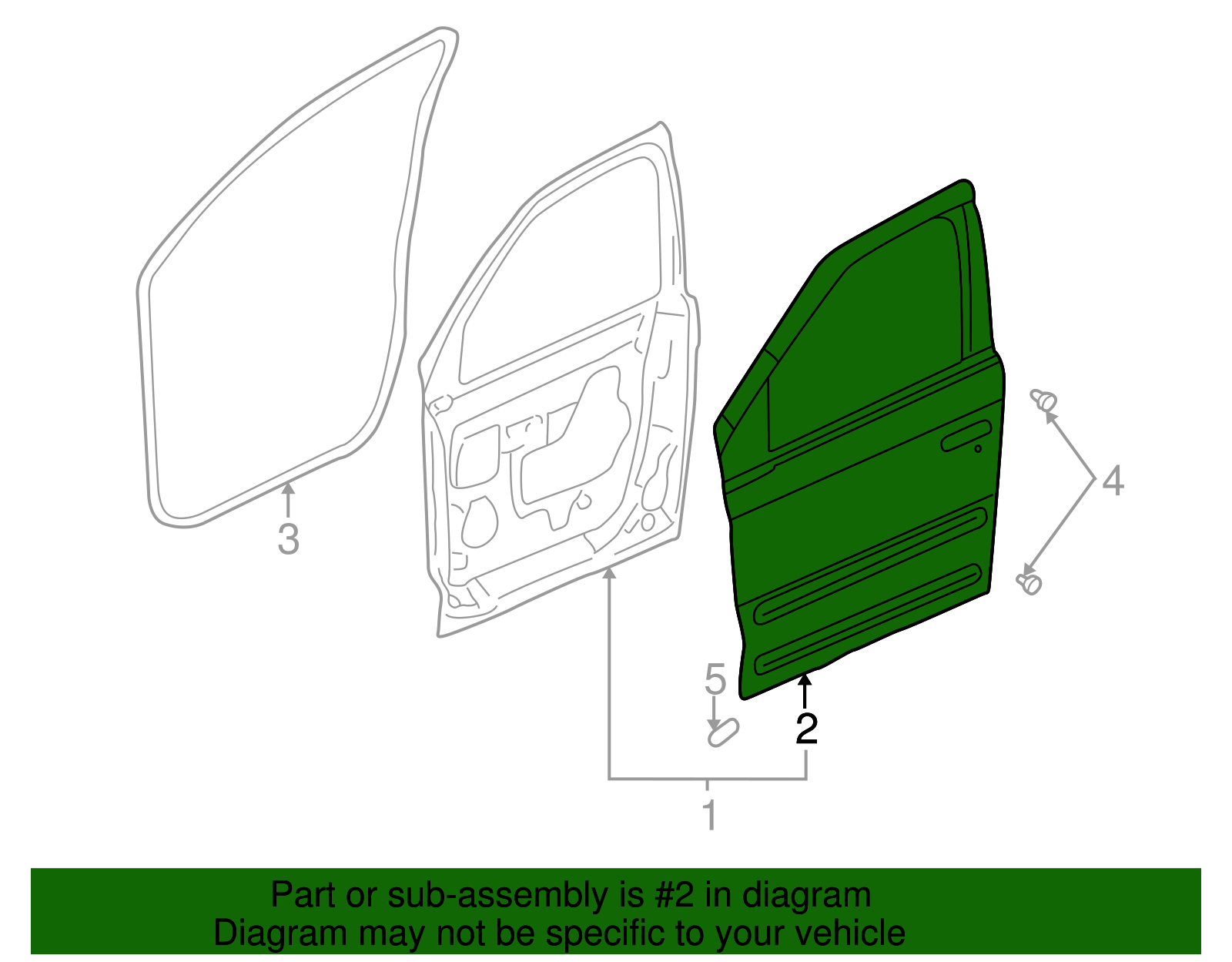 2005-2007 Buick Rendezvous Panel Asm Frt S D Otr Rh 89022649 ...