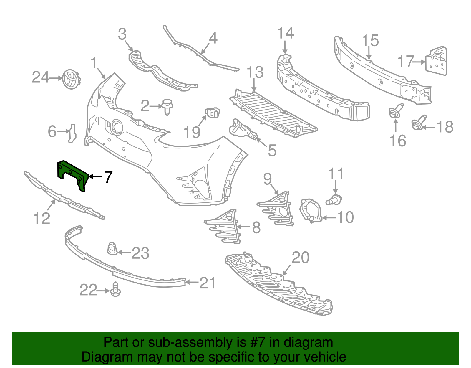 52114-52190 - 2018-2019 Toyota Prius C - License Bracket | Nucar Toyota ...