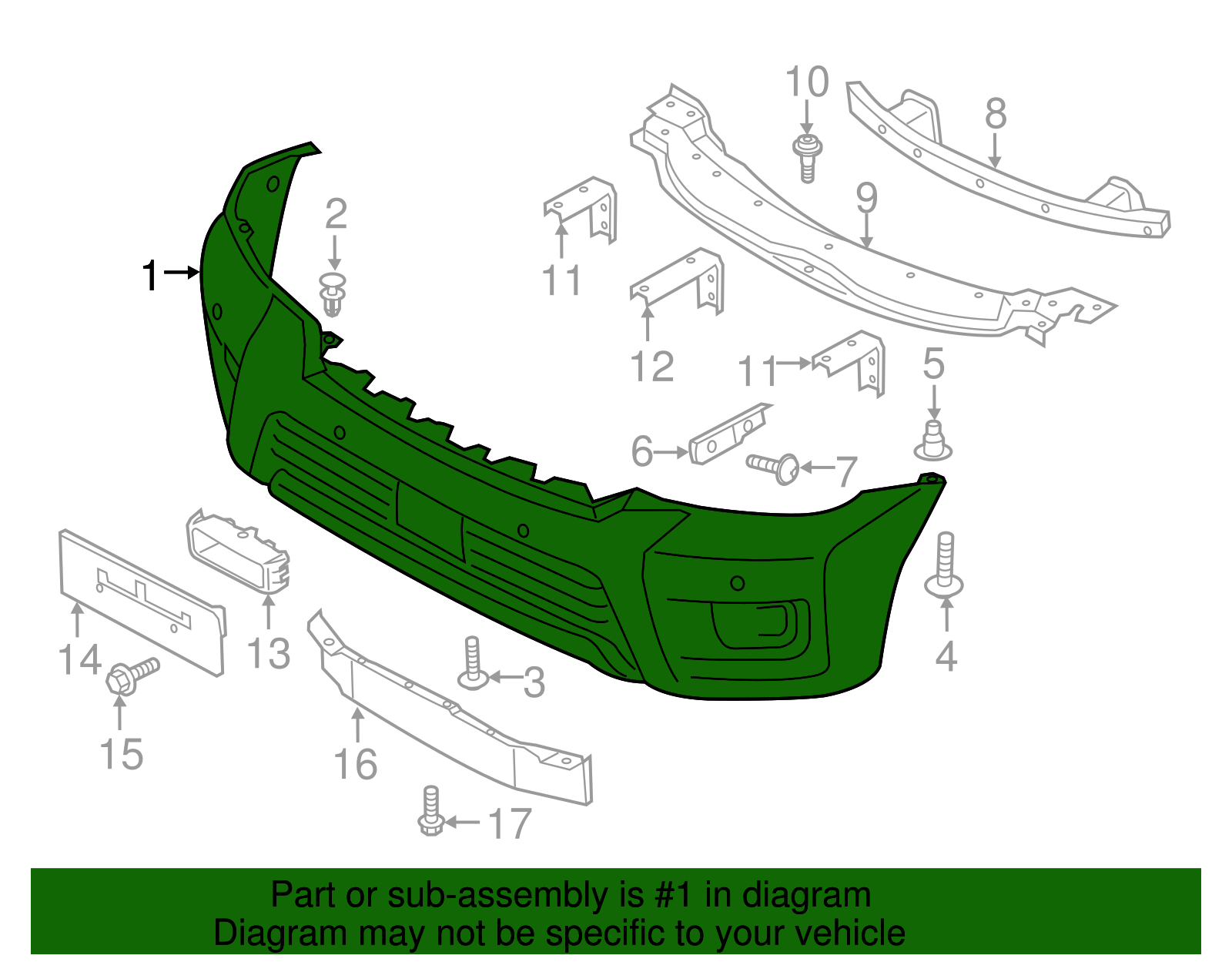 2017-2020 Nissan Armada Bumper Cover 62022-5ZW0H | Nissan Parts Store