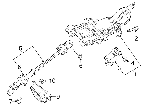 2016-2019 Ford Lower Shaft GB5Z-3B676-C | Ford OEM Parts Outlet