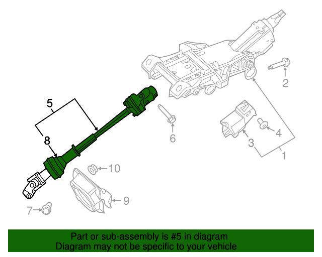 Ford GB5Z-3B676-C - Lower Shaft - 2016-2019 Ford | OEM Ford Part